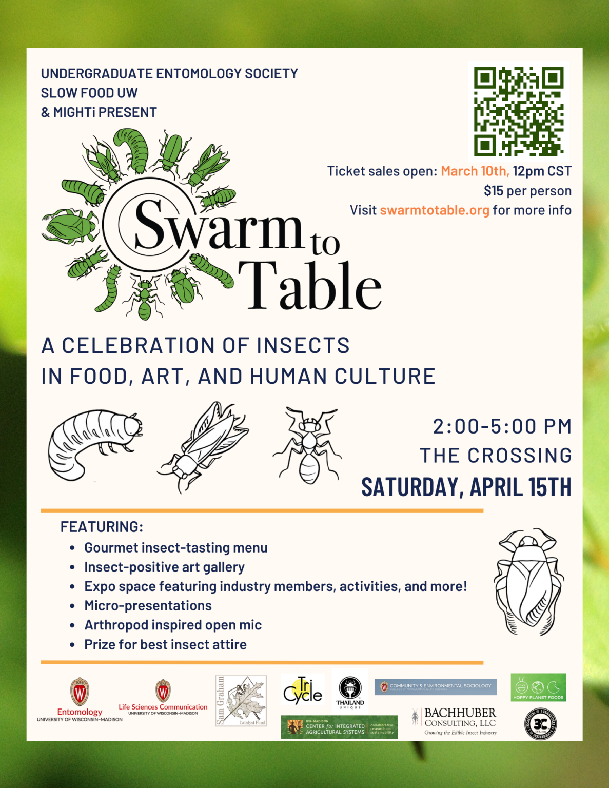 Swarm To Table food and insect celebration returns April 15, 2023 – UW ...